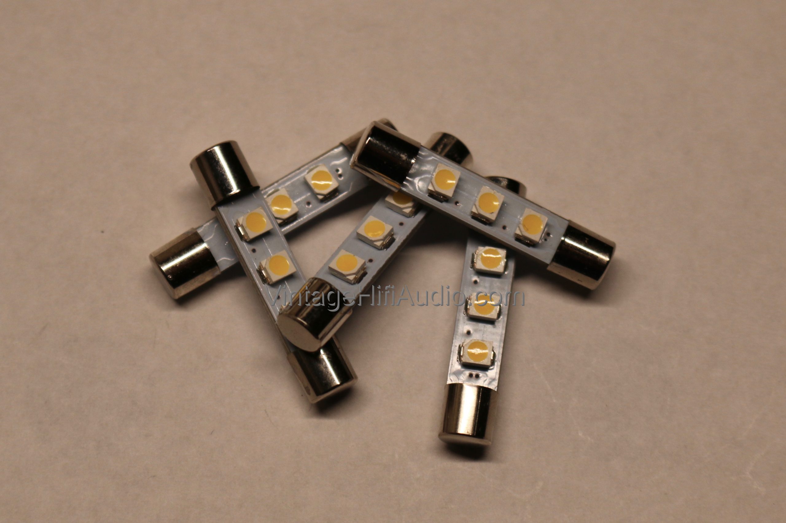 LED Fuse Lamps - Warm White (8 volt) - Bulk Lot of 5 - Vintage HIFI Audio